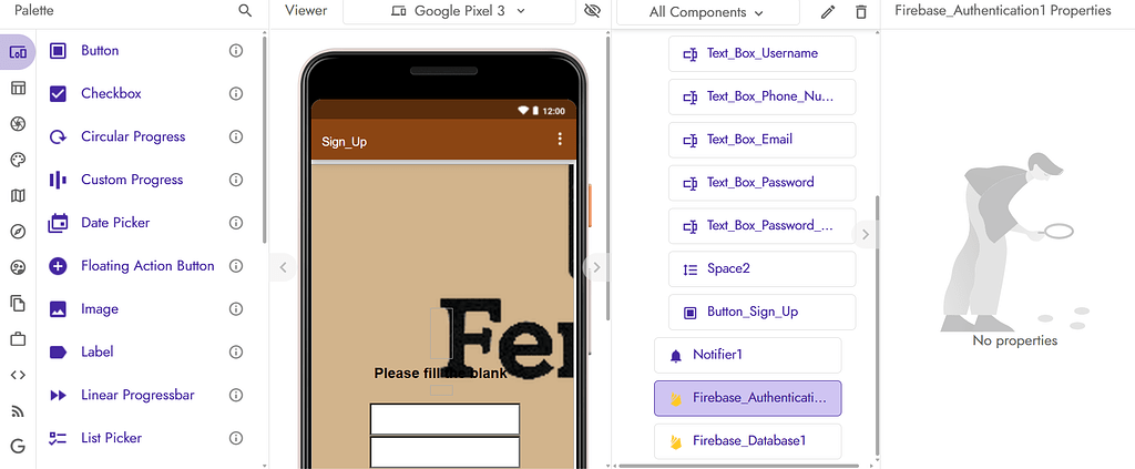 Trying To Connect Kodular With Firebase But There Is No Properties In