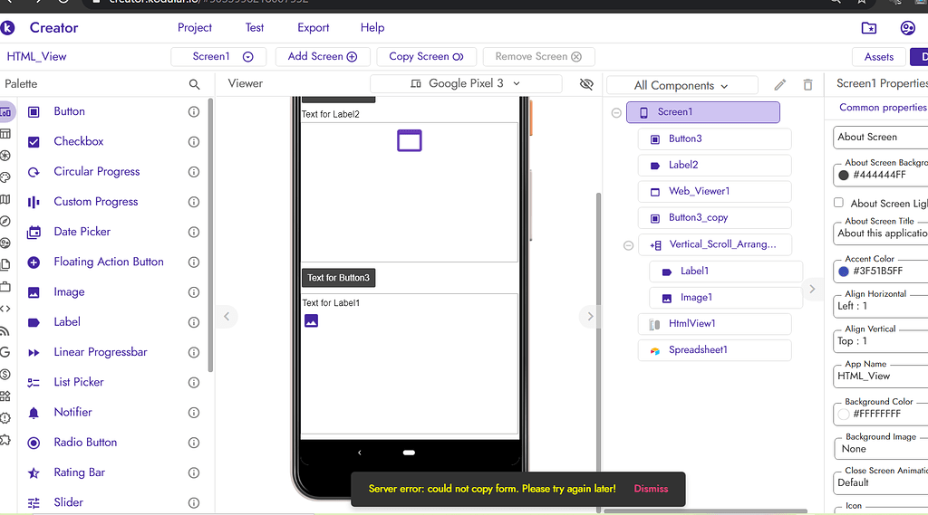 Kodular screen copy error - Discuss - Kodular Community