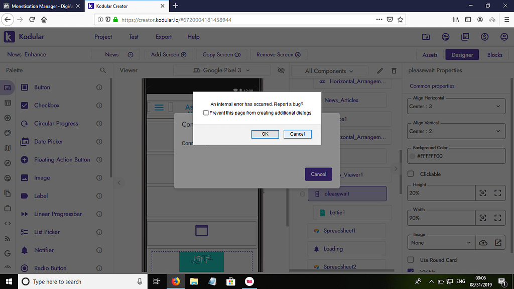 Error when starting live testing using "connect via usb" - Bugs ...