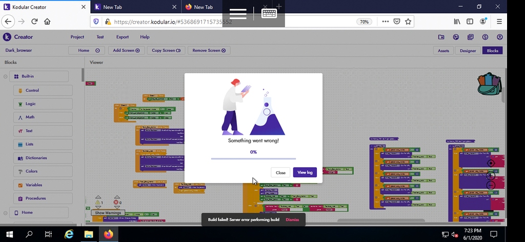I unable to build my App into apk, "the compiler error output was" - Discuss - Kodular Community