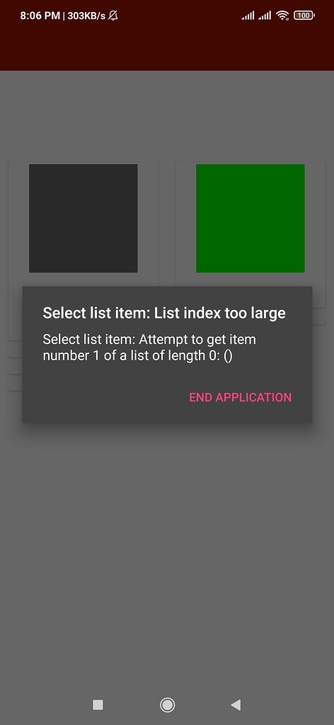 Select list item: list index is too large - Discuss - Kodular Community