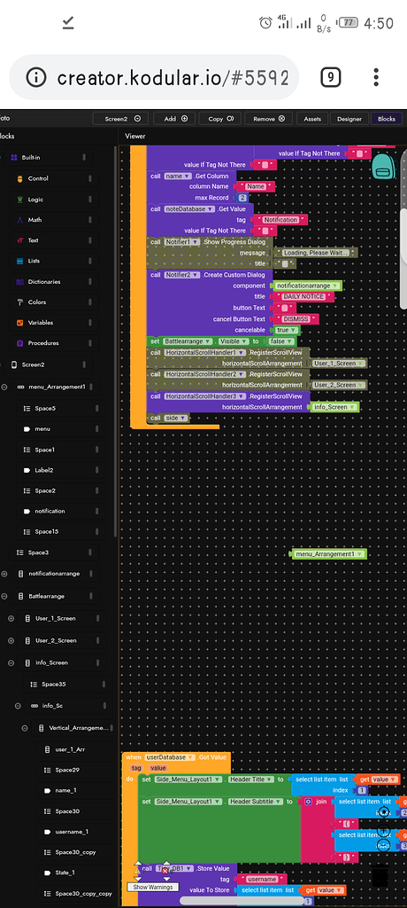 Please help in using horizontal scroll handler - Discuss - Kodular Community
