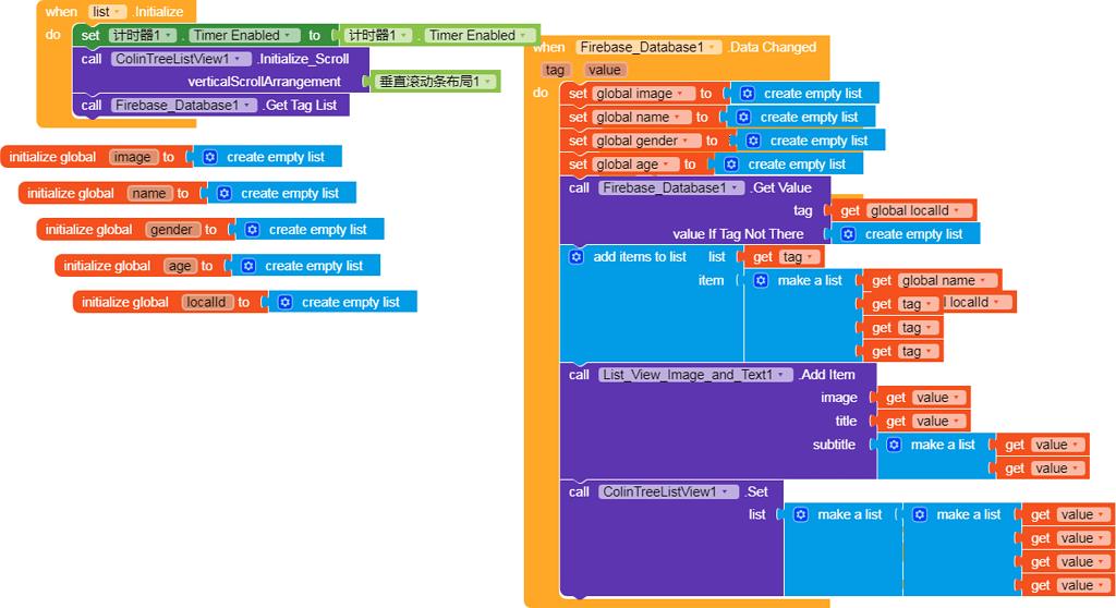How to display firebase data in colin tree view and list view image text - Discuss - Kodular ...
