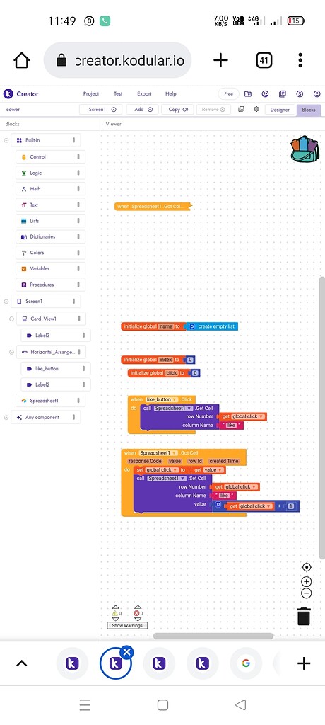 Click like button And click save airtable row - Discuss - Kodular Community