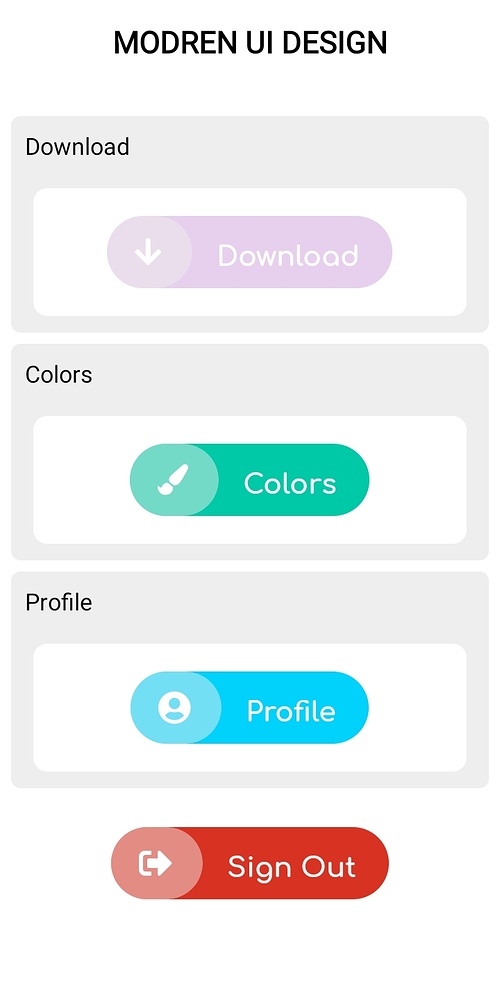 Modern Button UI Design with card view and Video tutorial - Guides ...