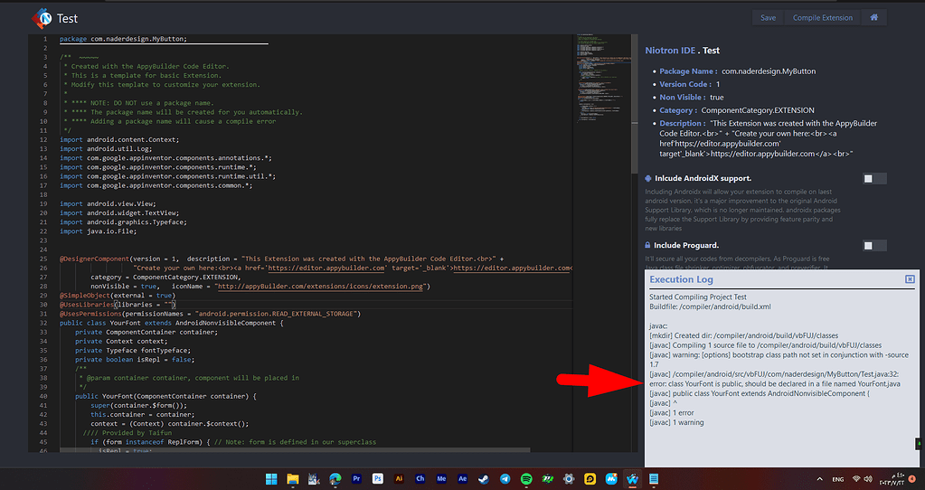 Create Extension Error - Extensions IDE - Kodular Community