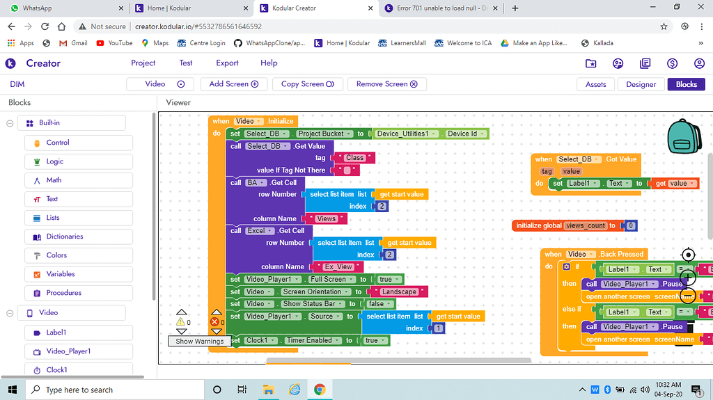 Error 701 unable to load null - Discuss - Kodular Community