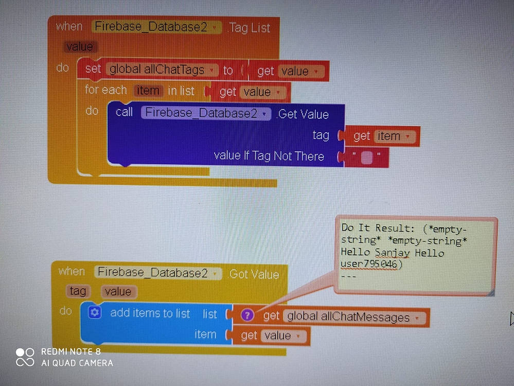 Problem while retrieving values from Firebase - Discuss - Kodular Community