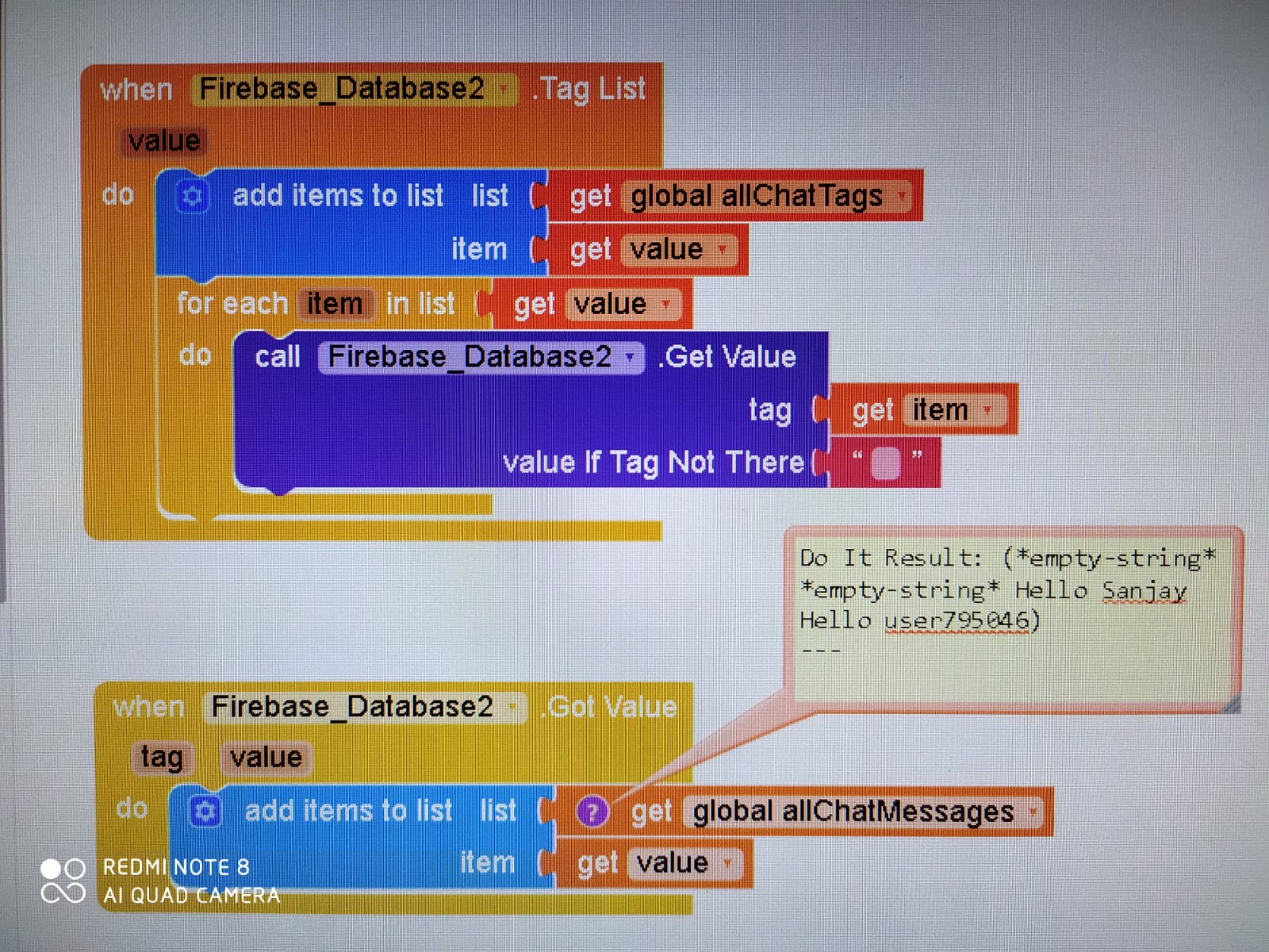 Problem while retrieving values from Firebase - Discuss - Kodular Community