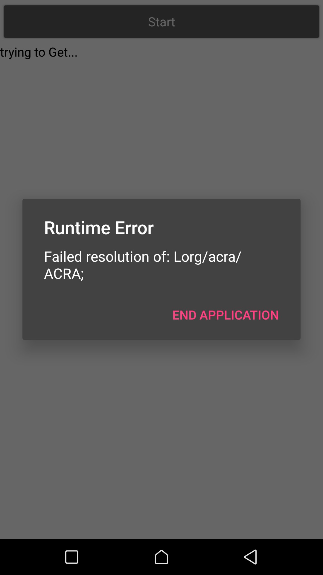 Run Time Error Failed Resolution Of Lorg acra ACRA Dendritas Table