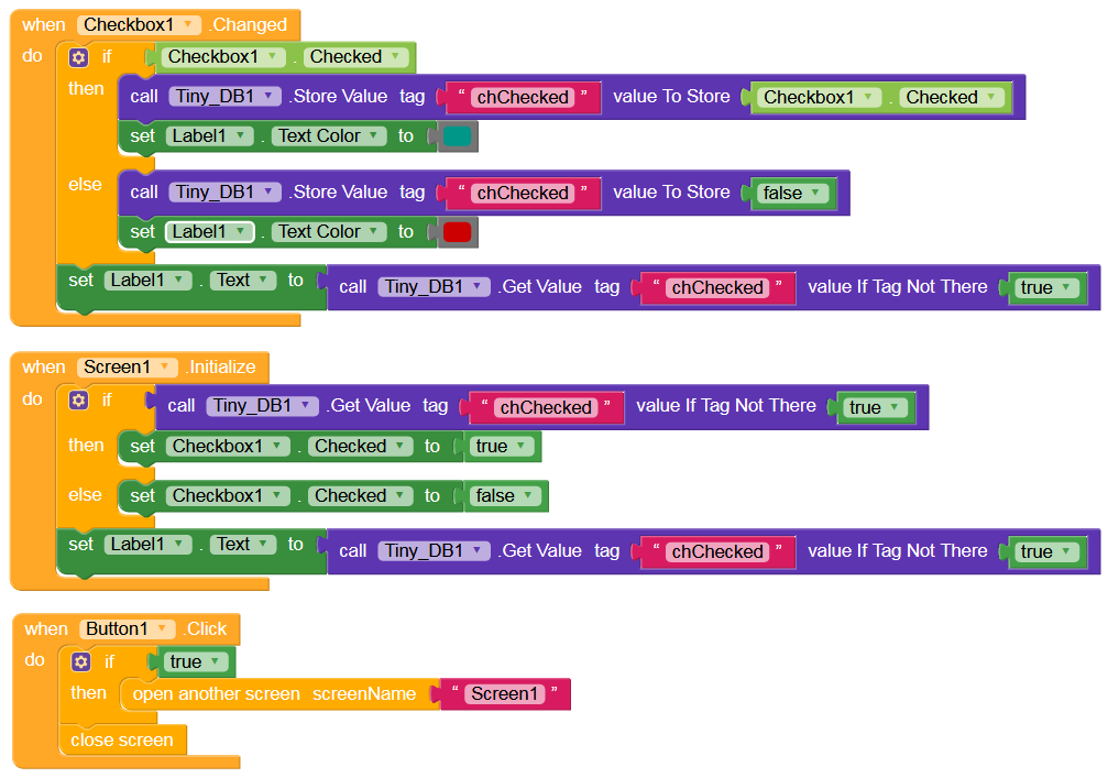 Checkbox Un checked Status Not Saved Via Tiny DB correctly Bugs Kodular Community