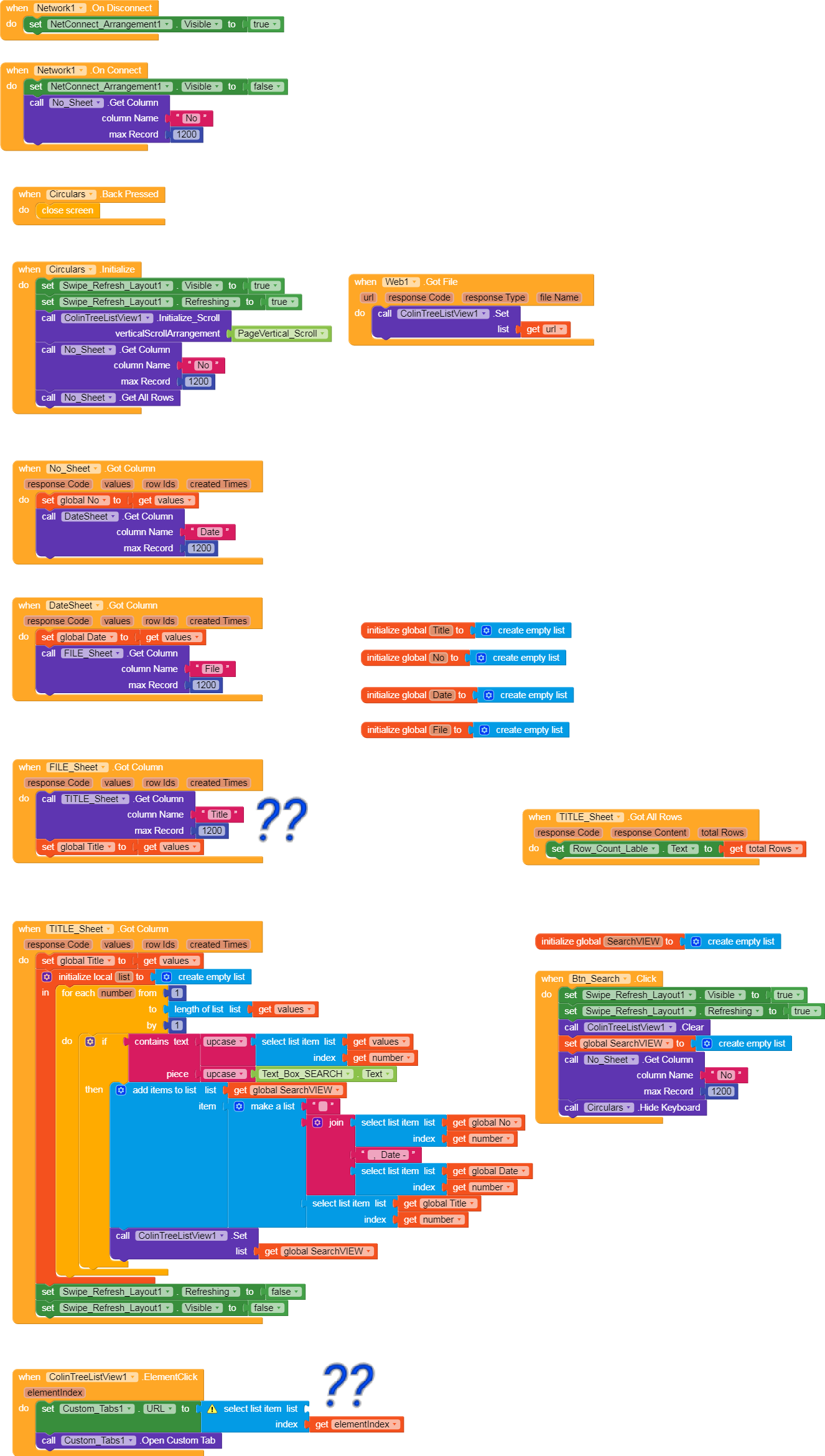 Airtable search option with Colin tree list view error - Discuss - Kodular Community