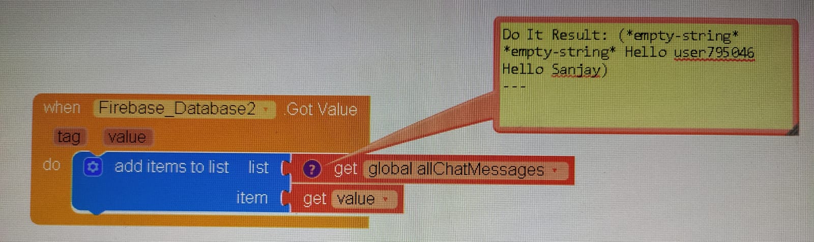 Problem while retrieving values from Firebase - Discuss - Kodular Community
